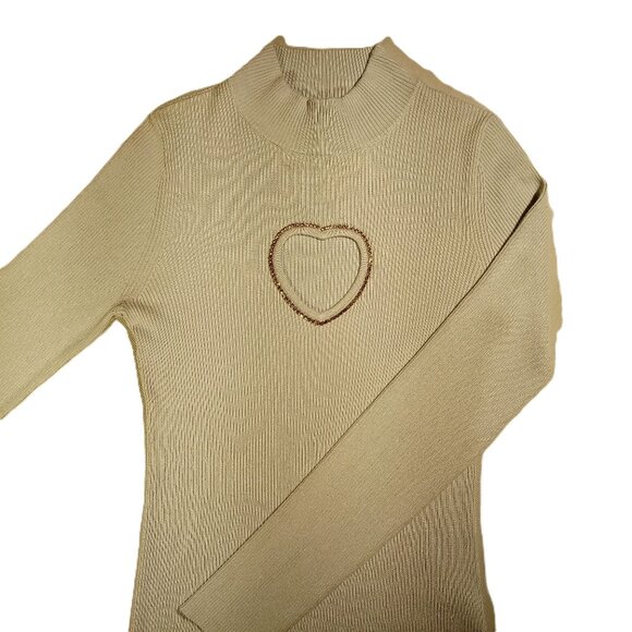 Guess | Sweaters | Guess Sweatertop Large Heart Cutout Faux Gem ...